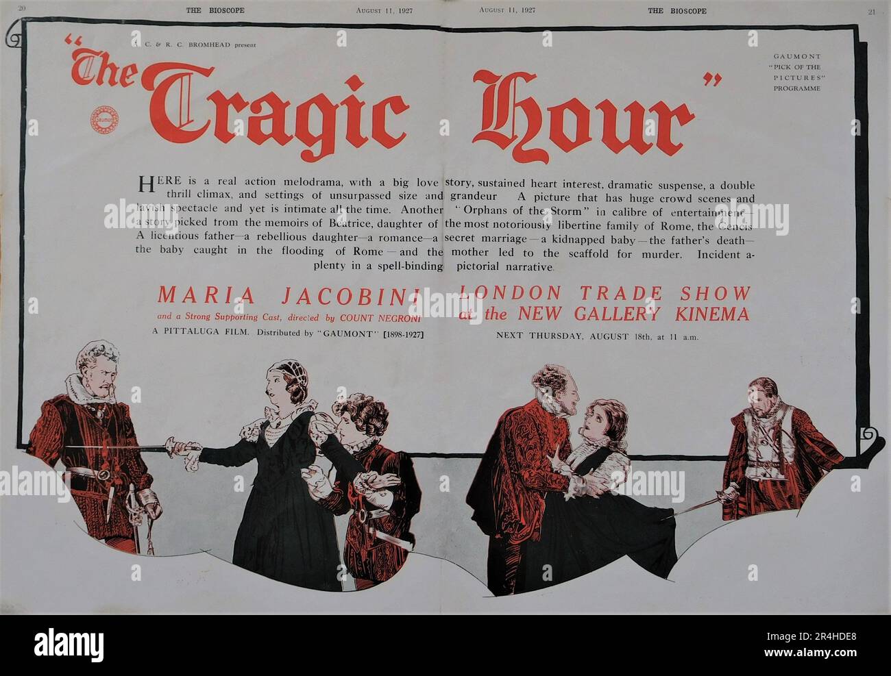 MARIA JACOBINI in THE TRAGIC HOUR aka BEATRICE CENCI 1926 director ...