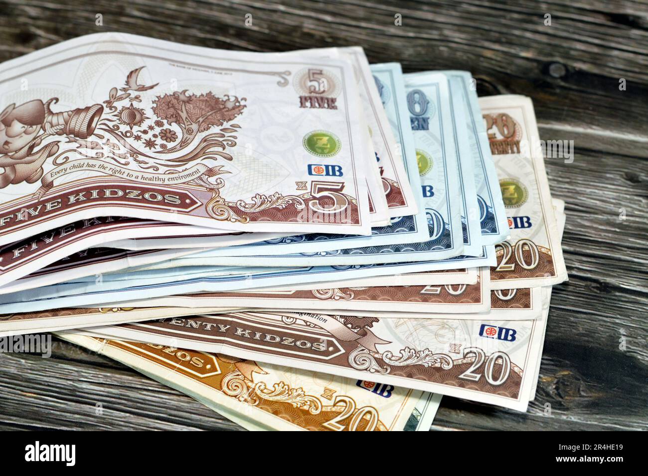 Cairo, Egypt, May 26 2023: KidZos money, currency of KidZania, a ...