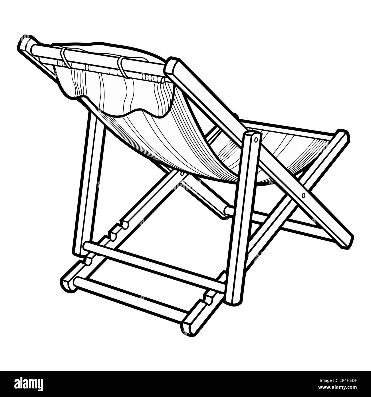 Cartoon cute doodle deck chair. Summer beach leisure equipment sketchy ...