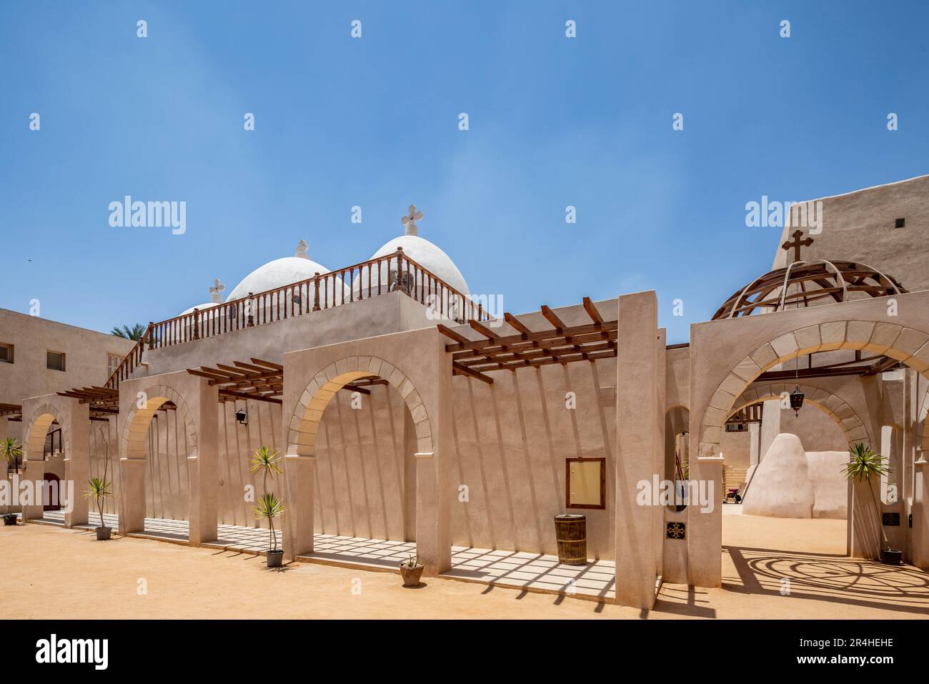view of ancient church, Deir Baramus, Christian monastery, Wadi Natrun ...