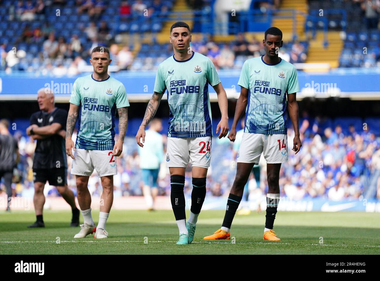 Newcastle United's Kieran Trippier, Miguel Almiron and Alexander Isak ...