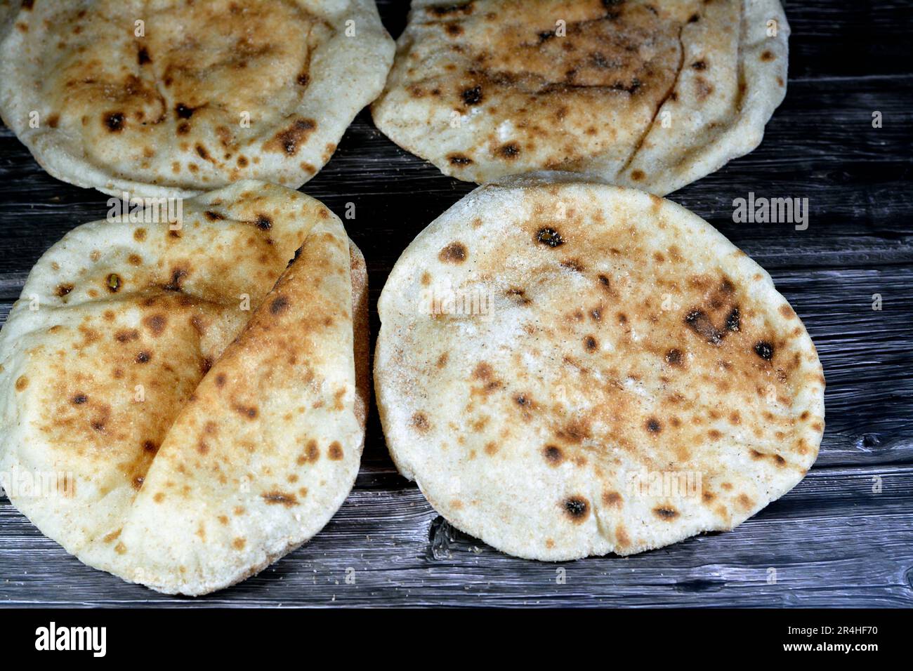 Traditional Egyptian flat bread with wheat bran and flour, regular Aish ...