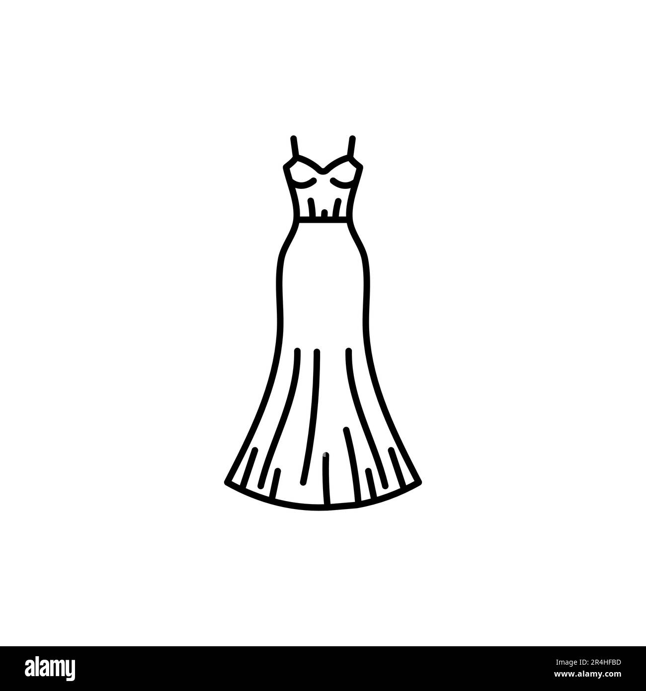 Mermaid dress black line icon. Pictogram for web page, mobile app ...