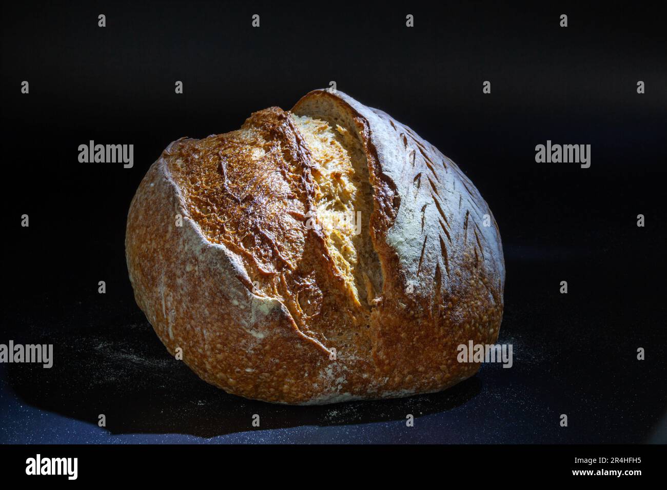 Vermont black flour rye bread with a crispy crust and a spongy texture ...