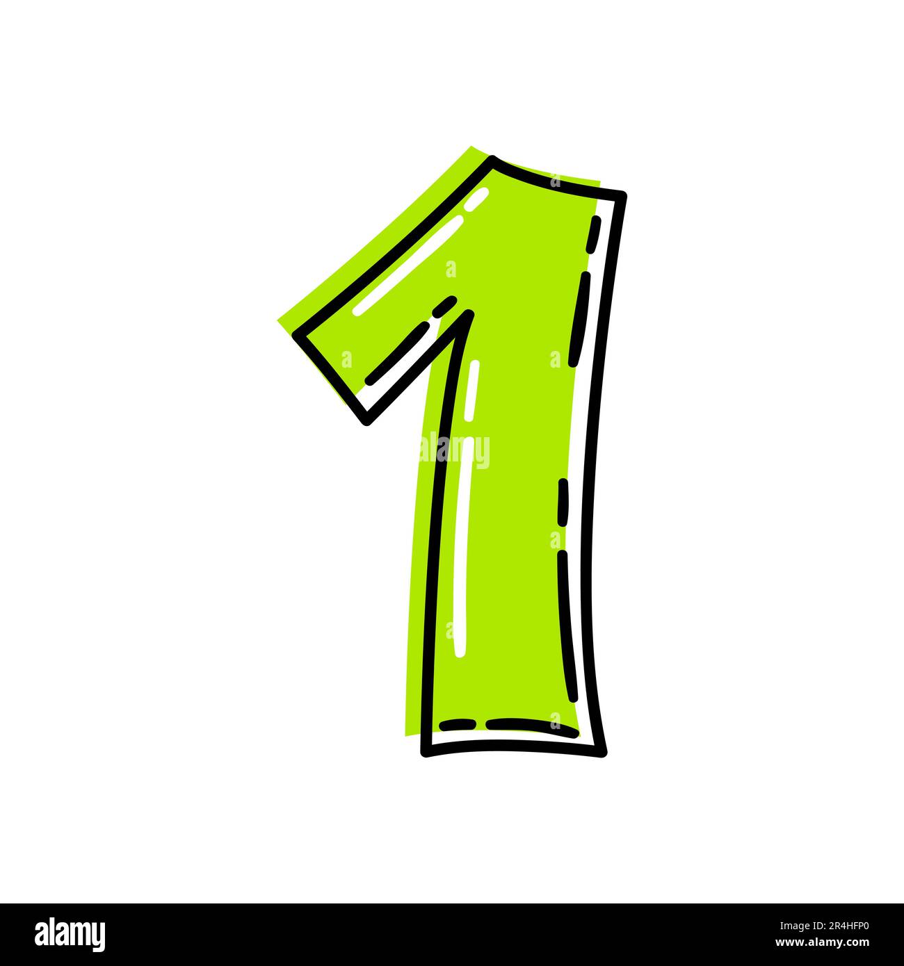 Illustration of number one. Image for design in cartoon style Stock ...