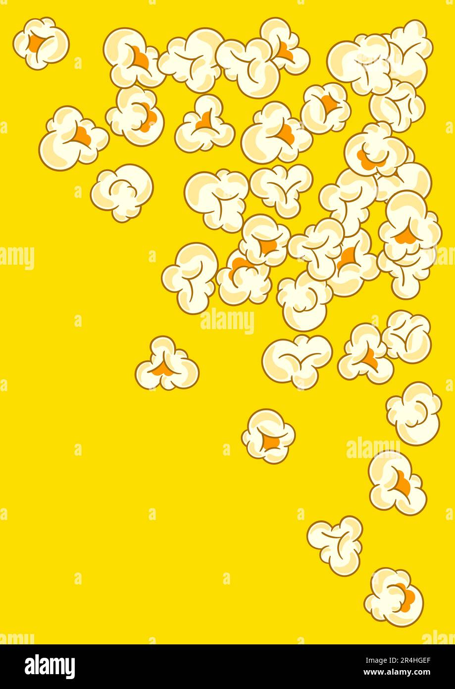 Background with popcorn. Image of snack food in cartoon style Stock ...