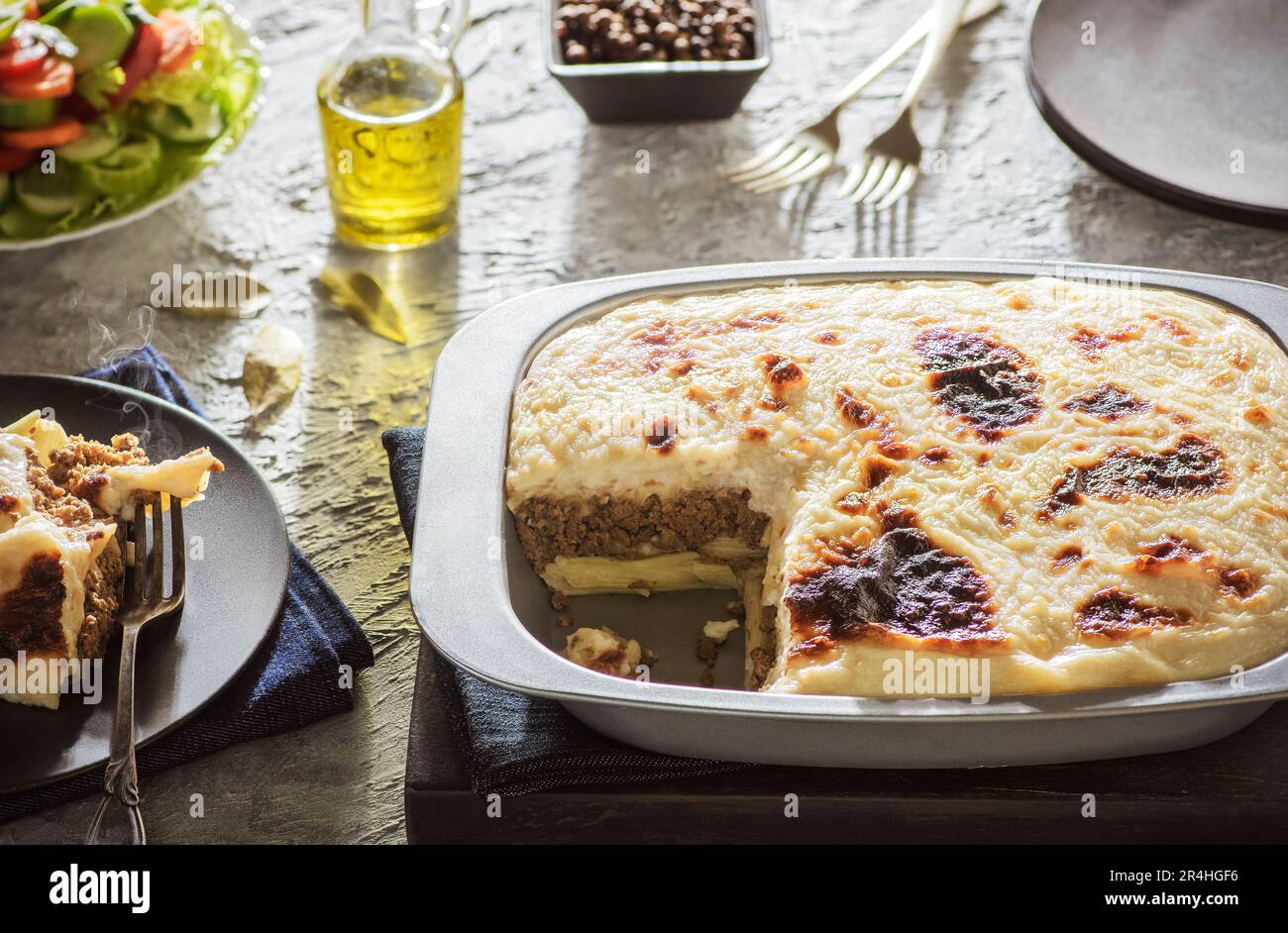 Arabic Cuisine; Egyptian traditional baked pasta with béchamel sauce ...