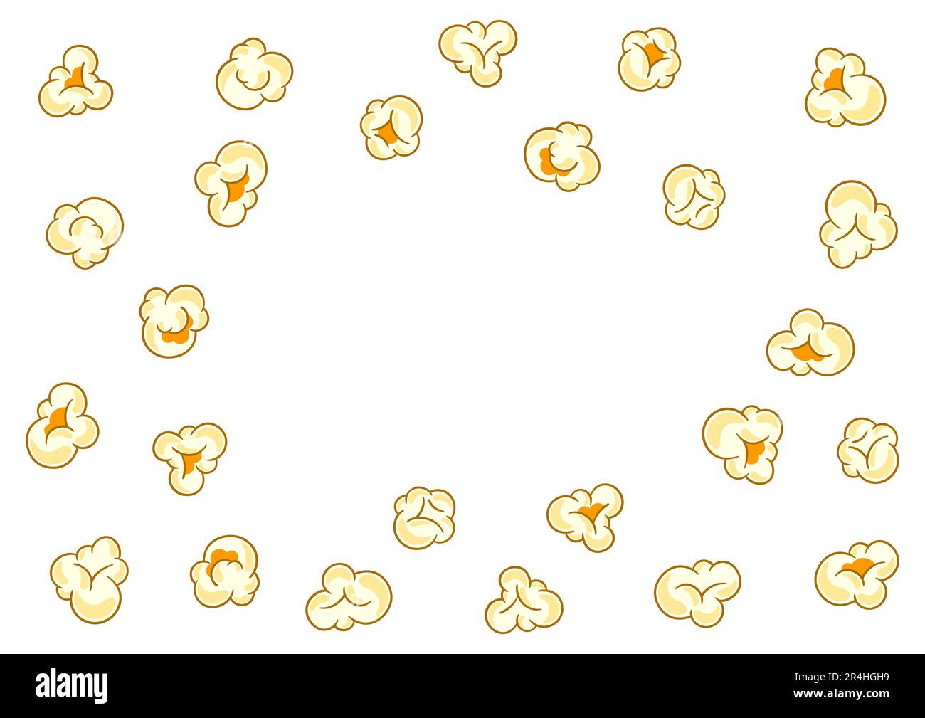 Background with popcorn. Image of snack food in cartoon style Stock ...