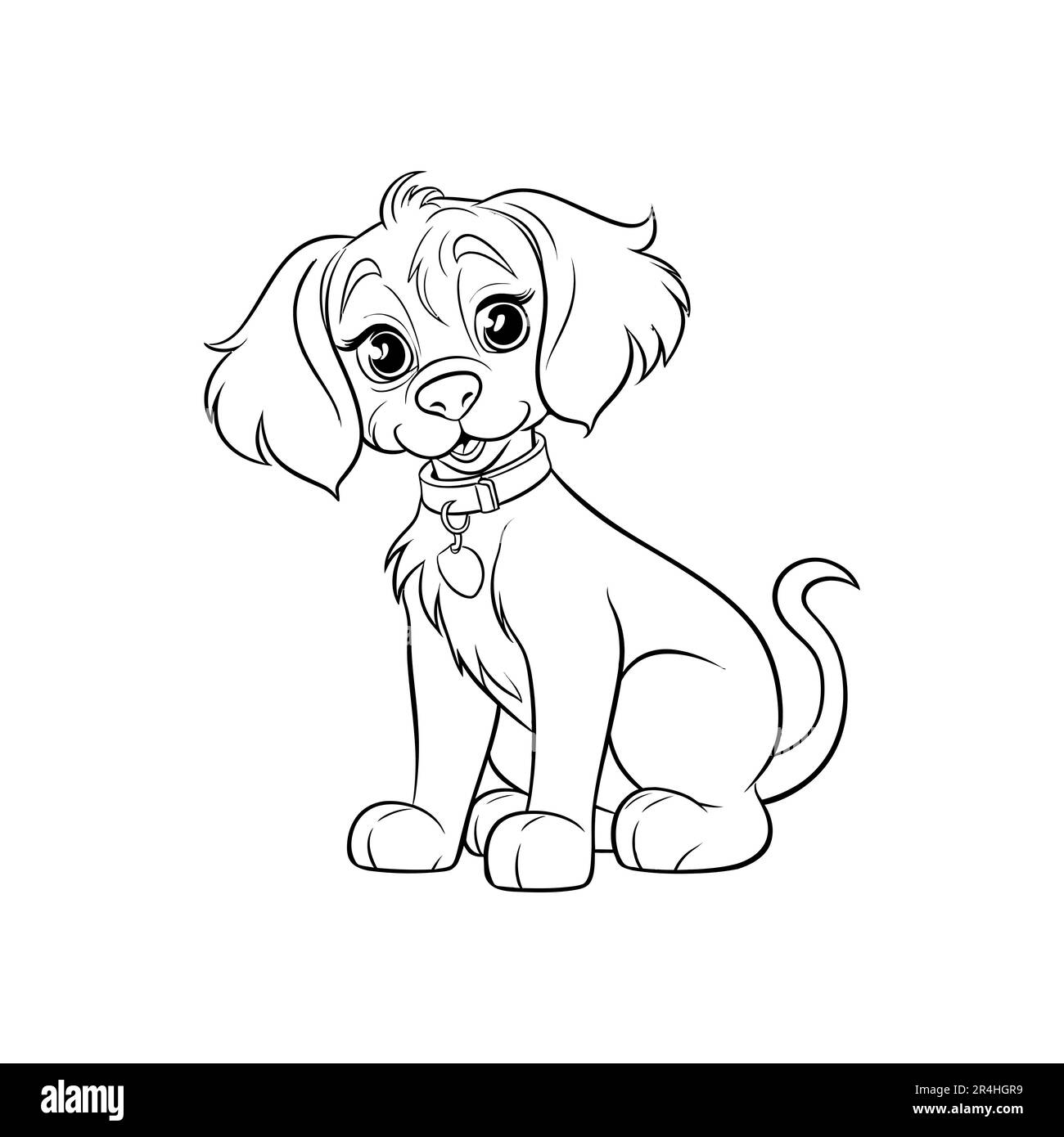 Dog outline sketch vector. Hand drawn dog linear illustration ...