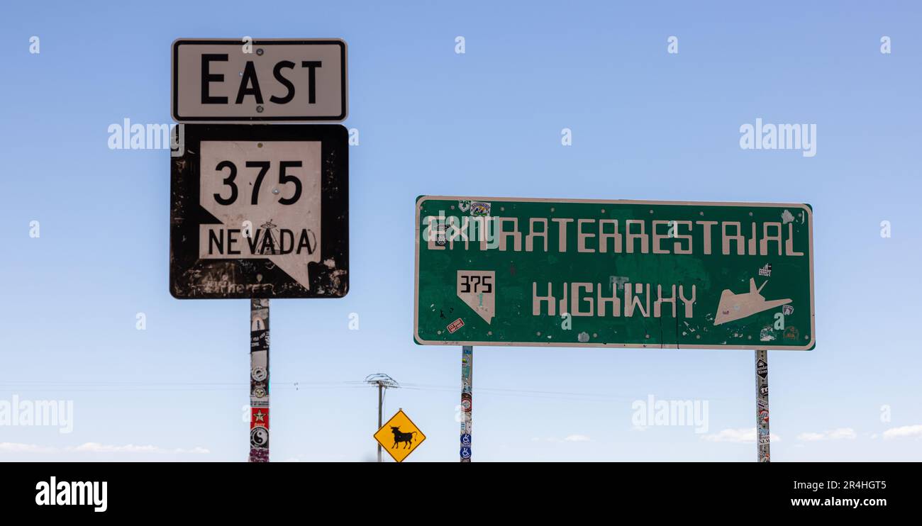 Warm Springs, Nevada/USA - May 12 2023: Close up of the sign for ...
