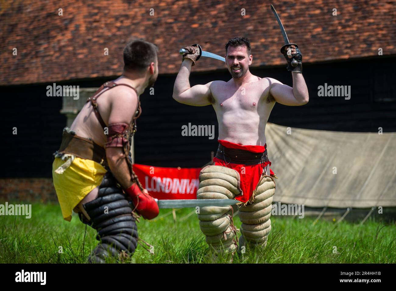 Chalfont, UK. 28 May 2023. Gladiators take part in Gladiator Games at ...