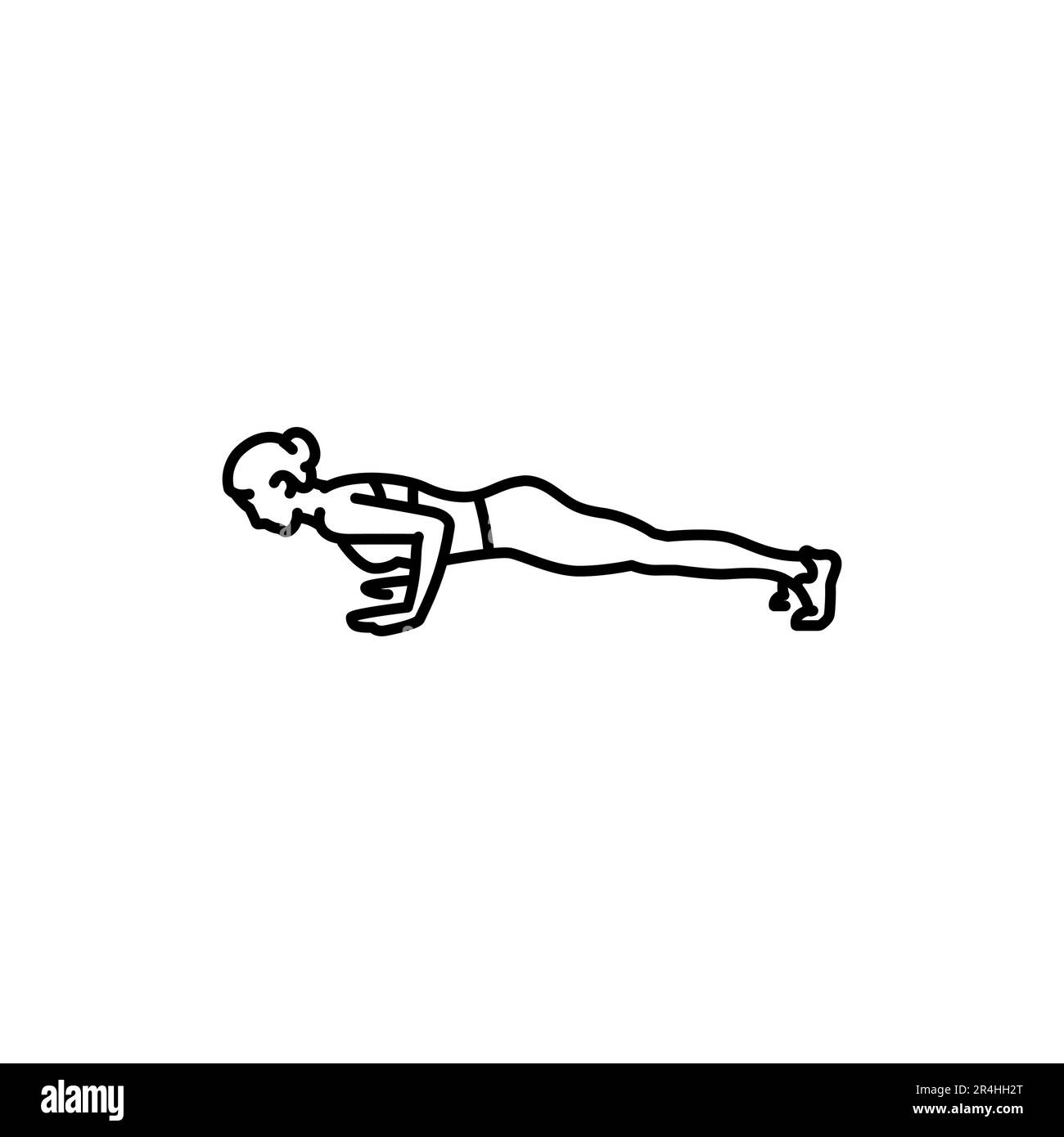 Girl is doing push ups black line icon. Pictogram for web page, mobile ...
