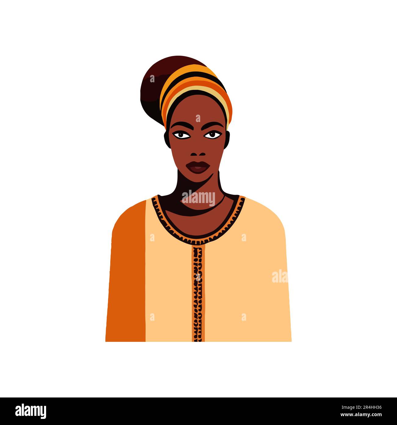 African woman face simple flat portrait vector Stock Vector Image & Art ...