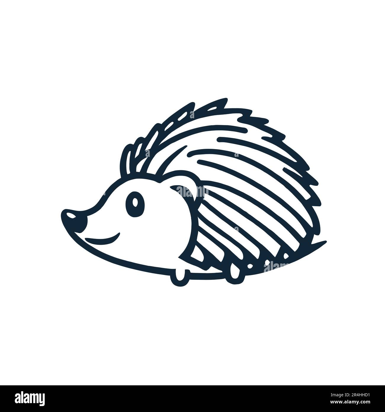 Hedgehog outline sketch vector. Hand drawn linear illustration ...