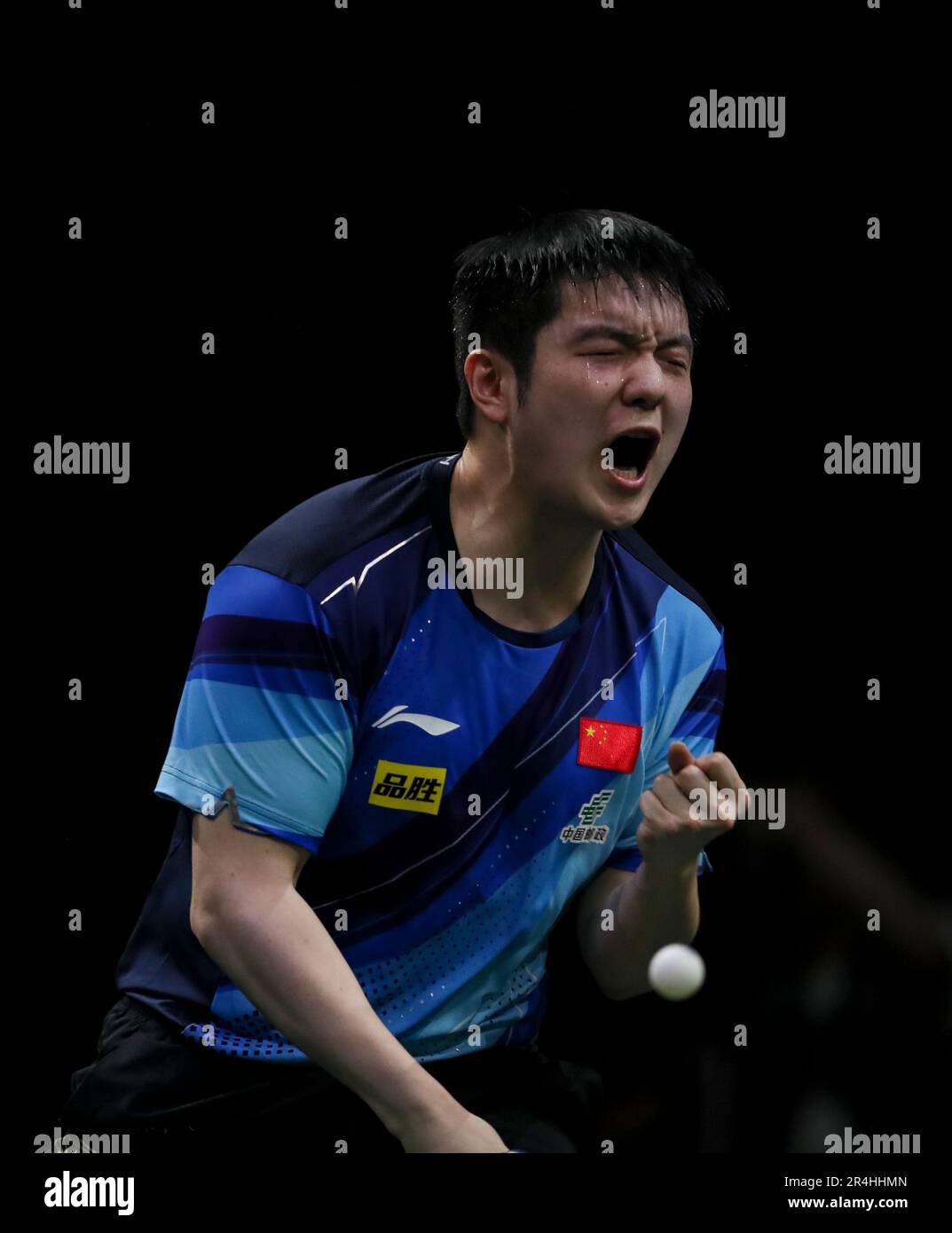 Durban, South Africa. 28th May, 2023. Fan Zhendong of China celebrates ...