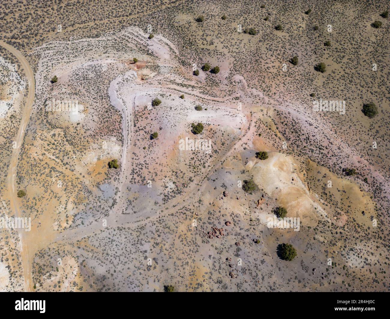 Aerial foto of the roads on the surface of the Nevada desert Stock ...