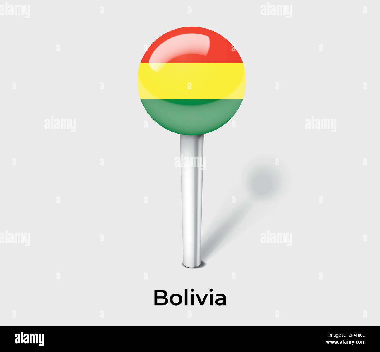 Bolivia country flag pin map marker Stock Vector Image & Art - Alamy