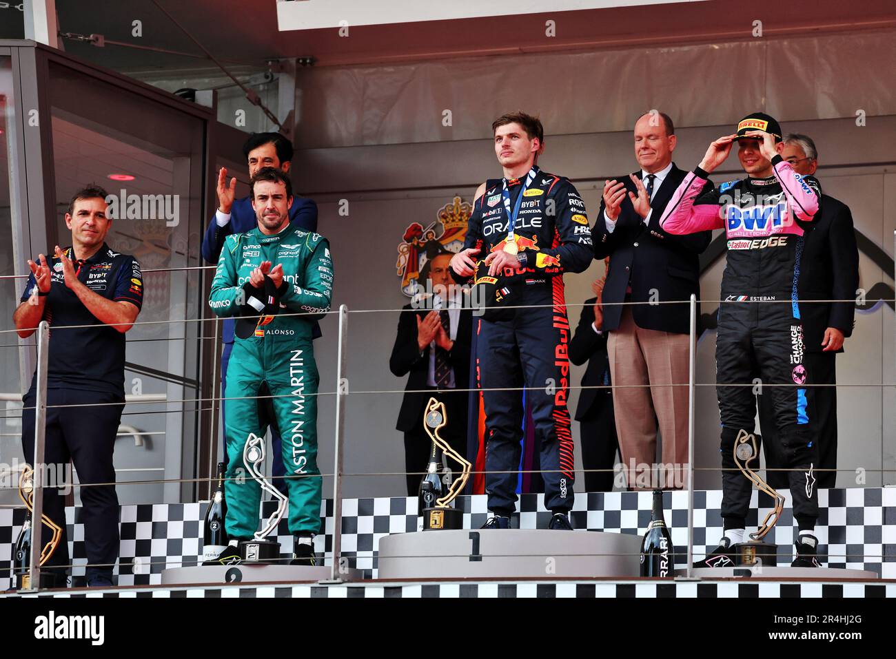 Monte Carlo, Monaco. 28th May, 2023. The podium (L to R): Pierre Wache ...