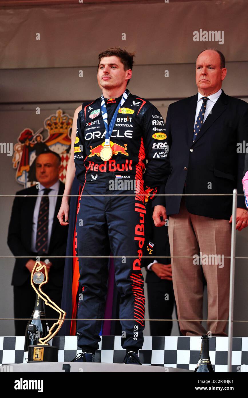 Monte Carlo, Monaco. 28th May, 2023. Race winner Max Verstappen (NLD ...