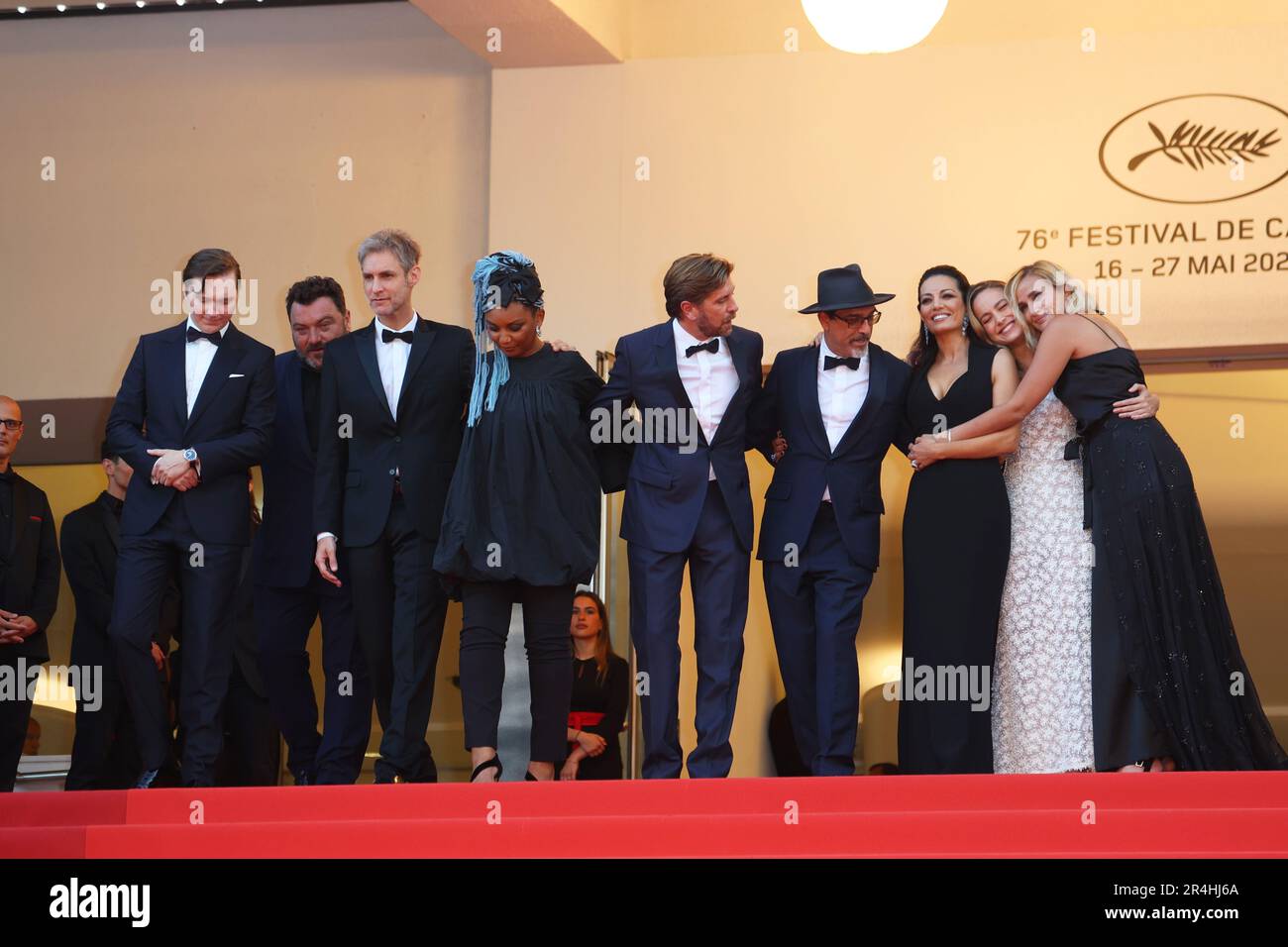 Cannes, France. 28th May, 2023. CANNES, France 27. May 2023; Jury members Brie Larson, Julia ...