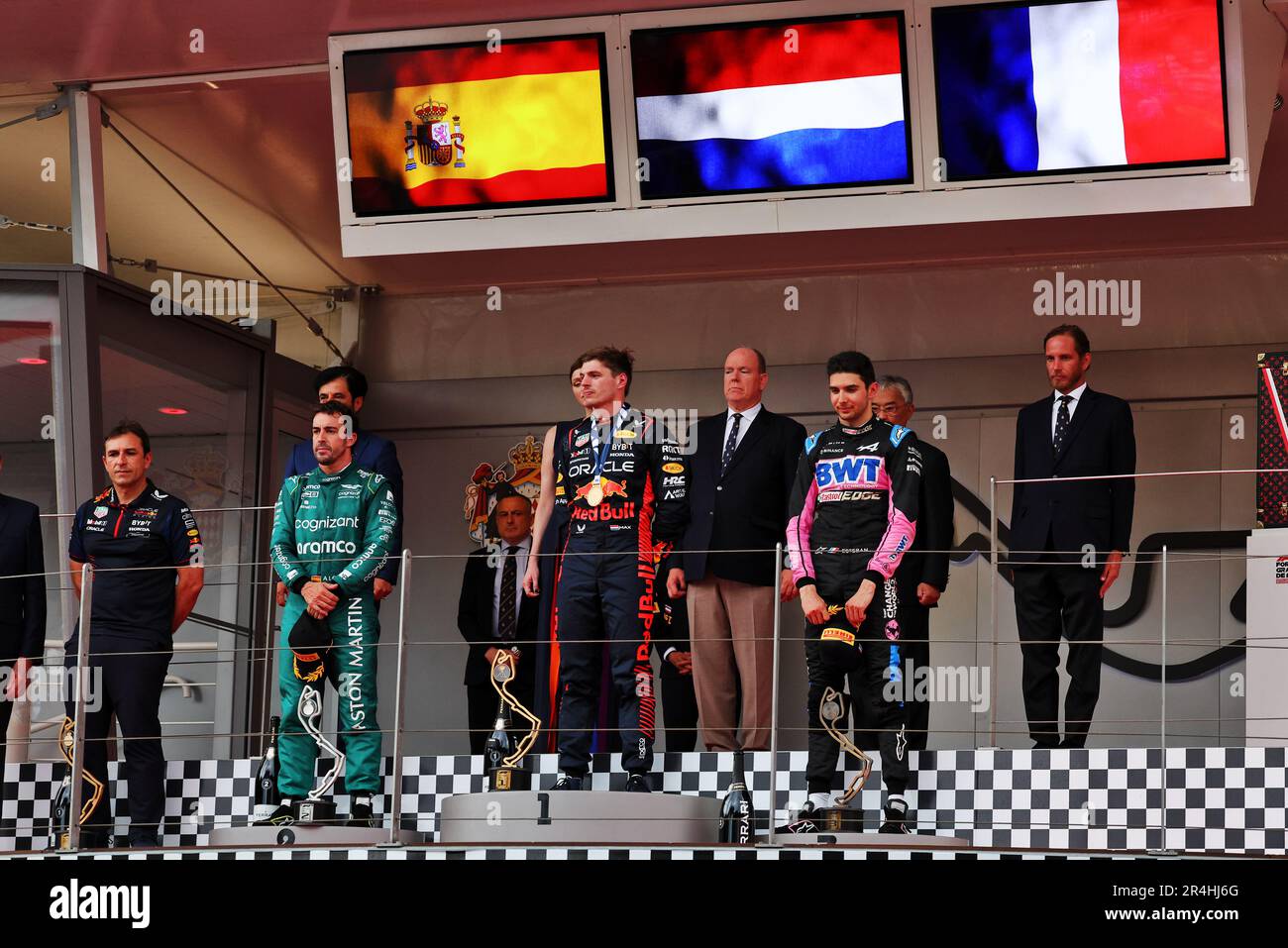 Monte Carlo, Monaco. 28th May, 2023. The podium (L to R): Pierre Wache ...