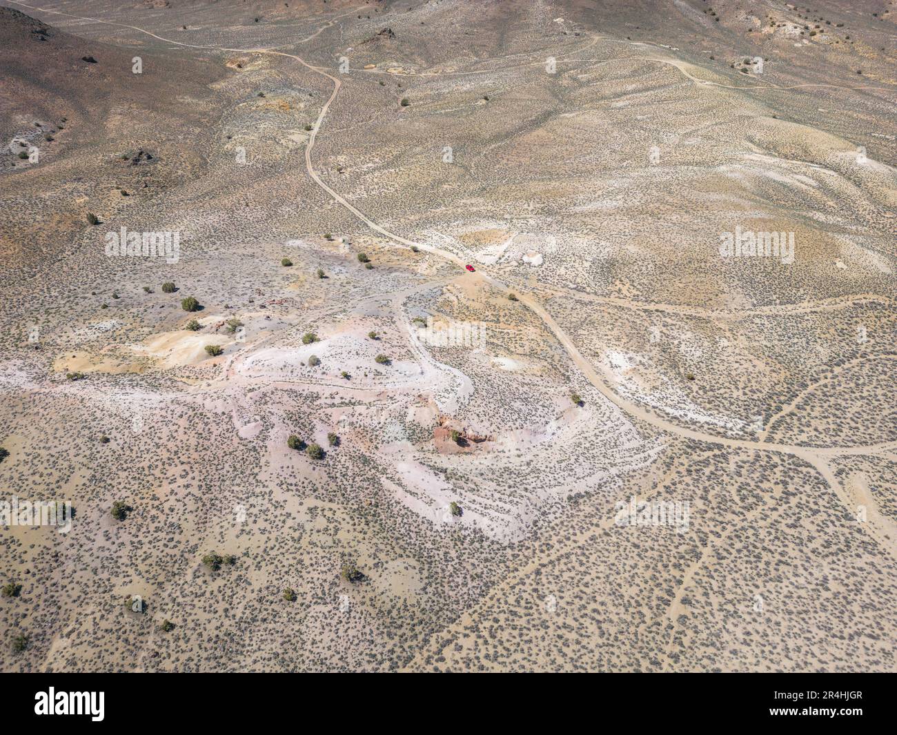 Aerial foto of the roads on the surface of the Nevada desert Stock ...