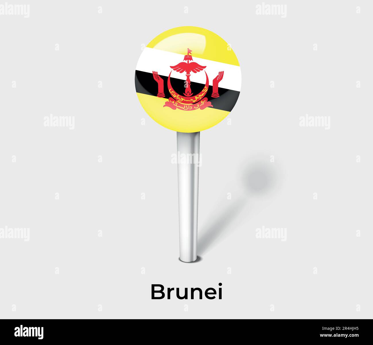 Brunei country flag pin map marker Stock Vector Image & Art - Alamy