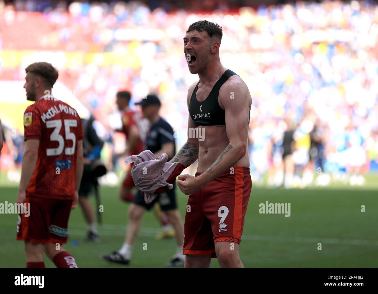Carlisle United's Ryan Edmondson celebrates sealing promotion after ...