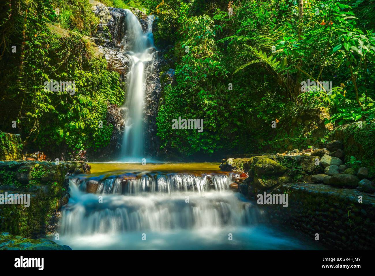 Long exposure photo of Tirto Weni Waterfalls located in Ungaran ...