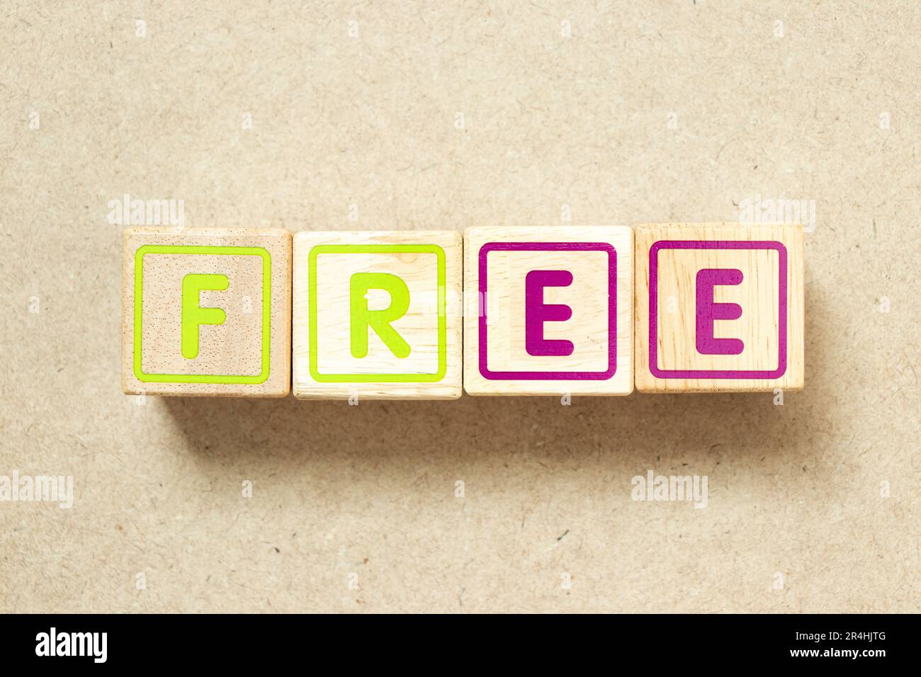 Wooden alphabet letter block in word free on wood background Stock ...