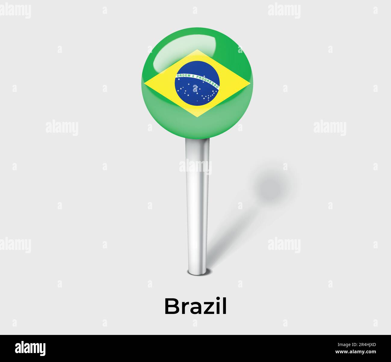 Brazil country flag pin map marker Stock Vector Image & Art - Alamy