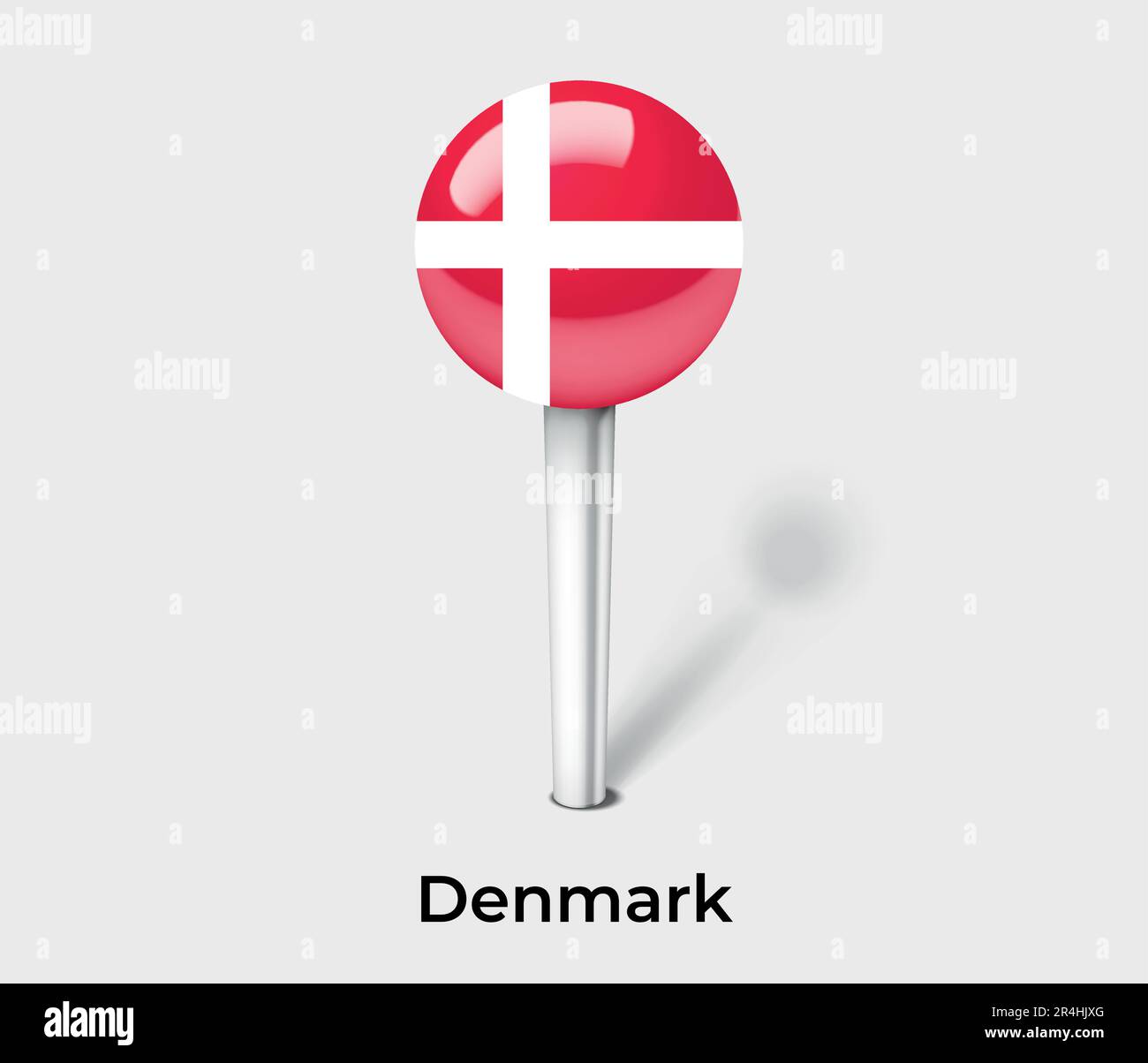 Denmark country flag pin map marker Stock Vector Image & Art - Alamy