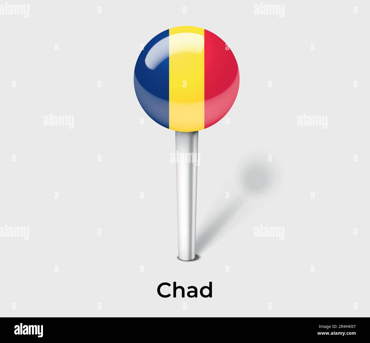 Chad country flag pin map marker Stock Vector Image & Art - Alamy