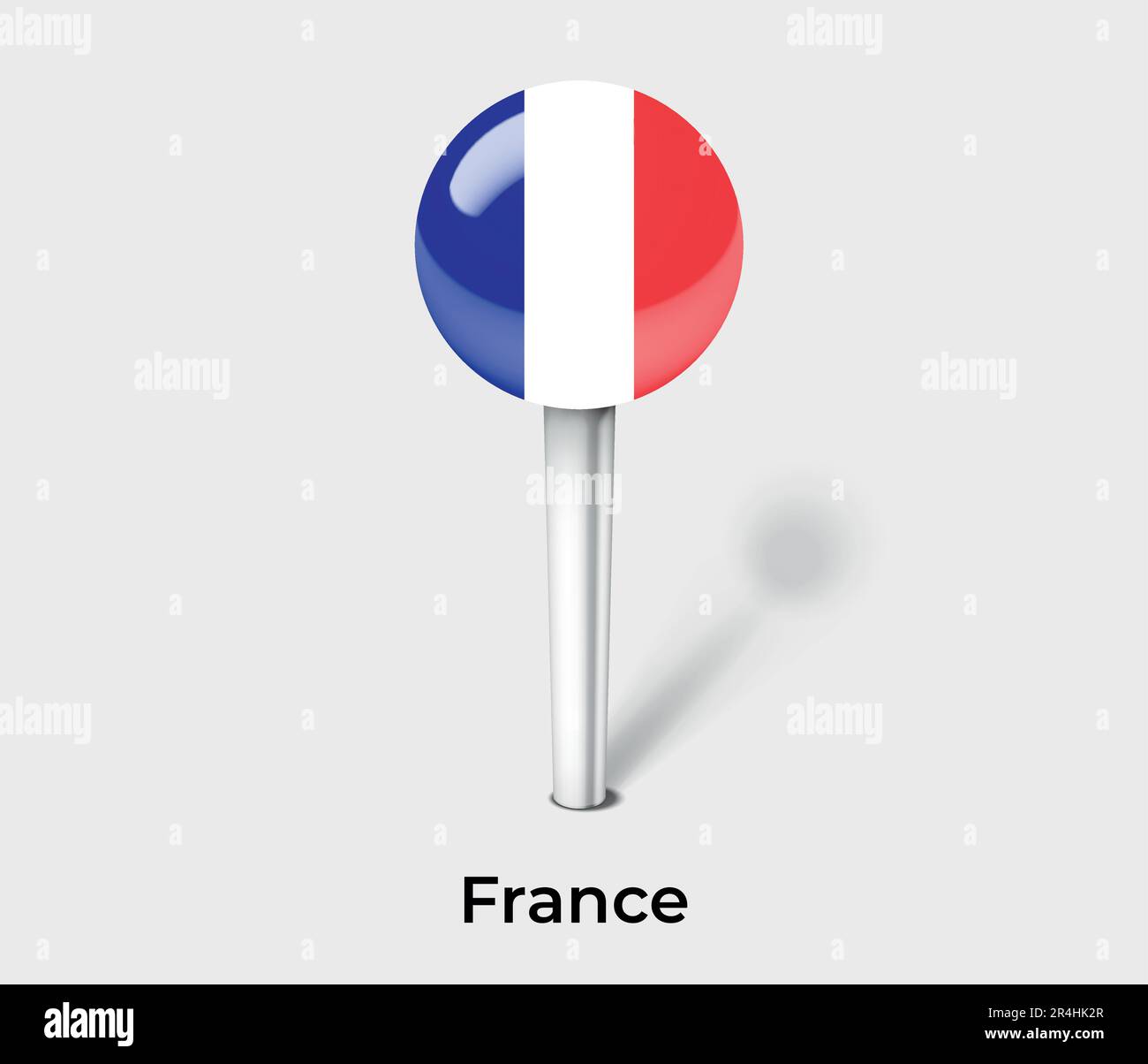 France country flag pin map marker Stock Vector Image & Art - Alamy
