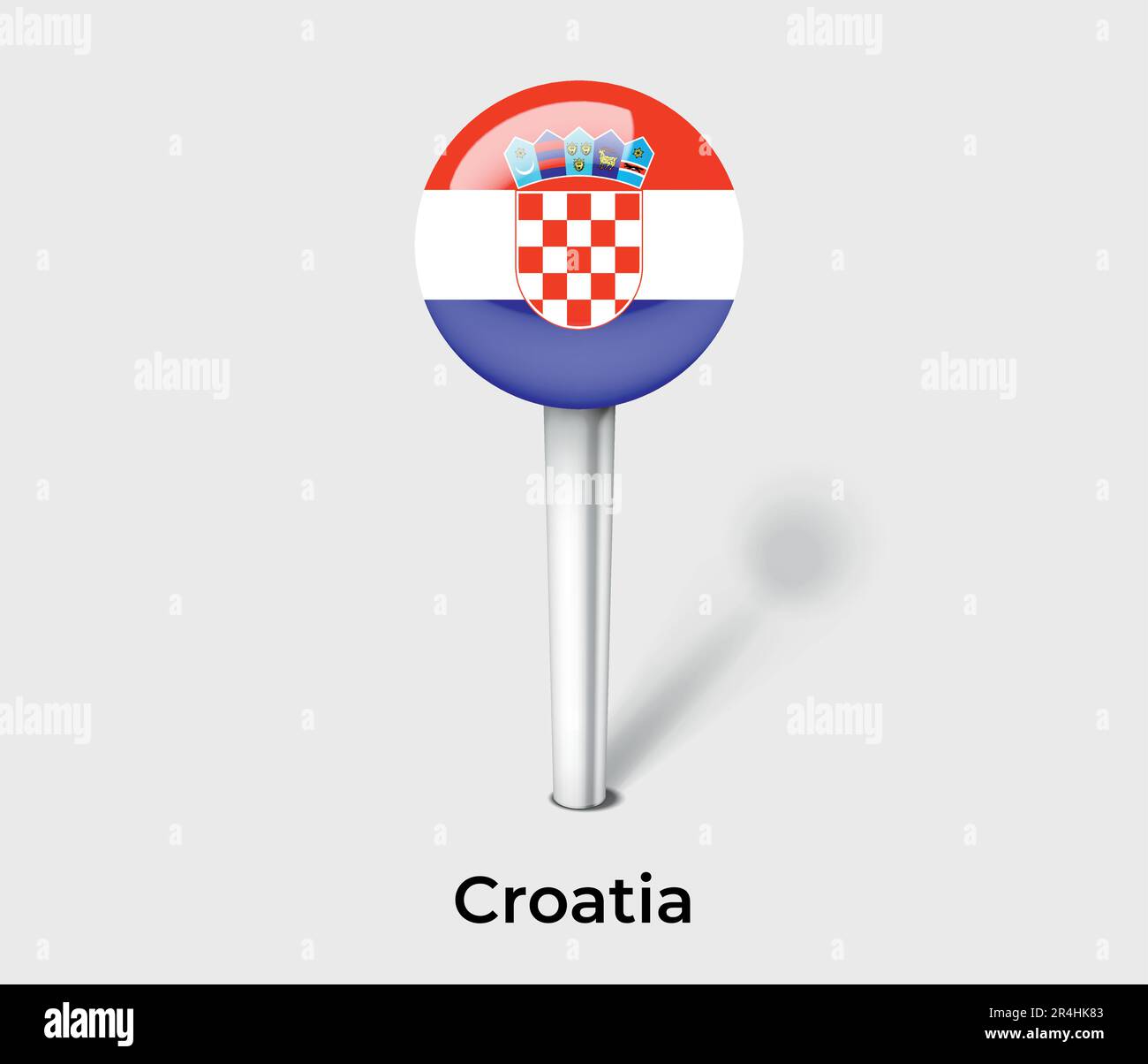 Croatia country flag pin map marker Stock Vector Image & Art - Alamy