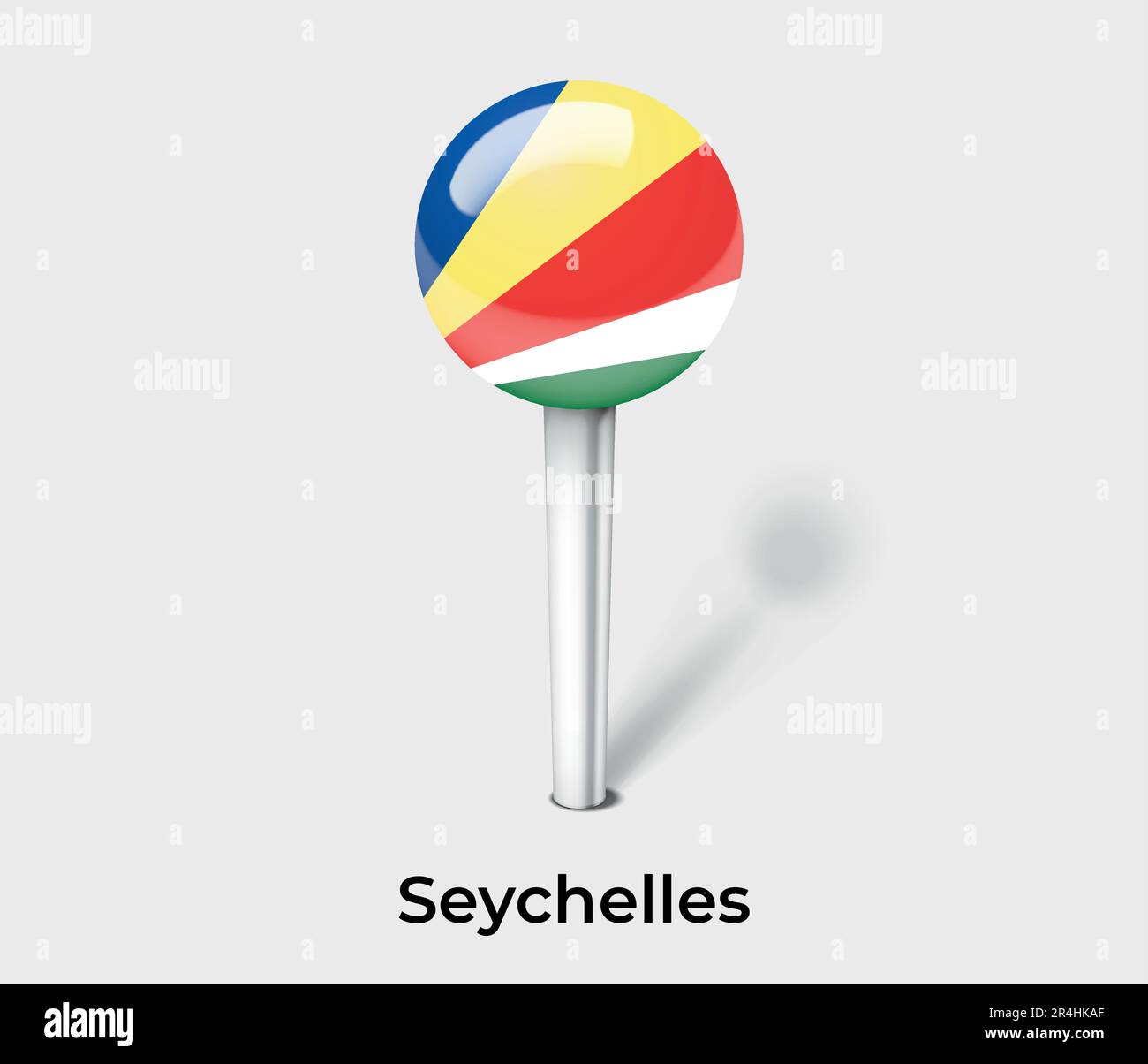 Seychelles country flag pin map marker Stock Vector Image & Art - Alamy