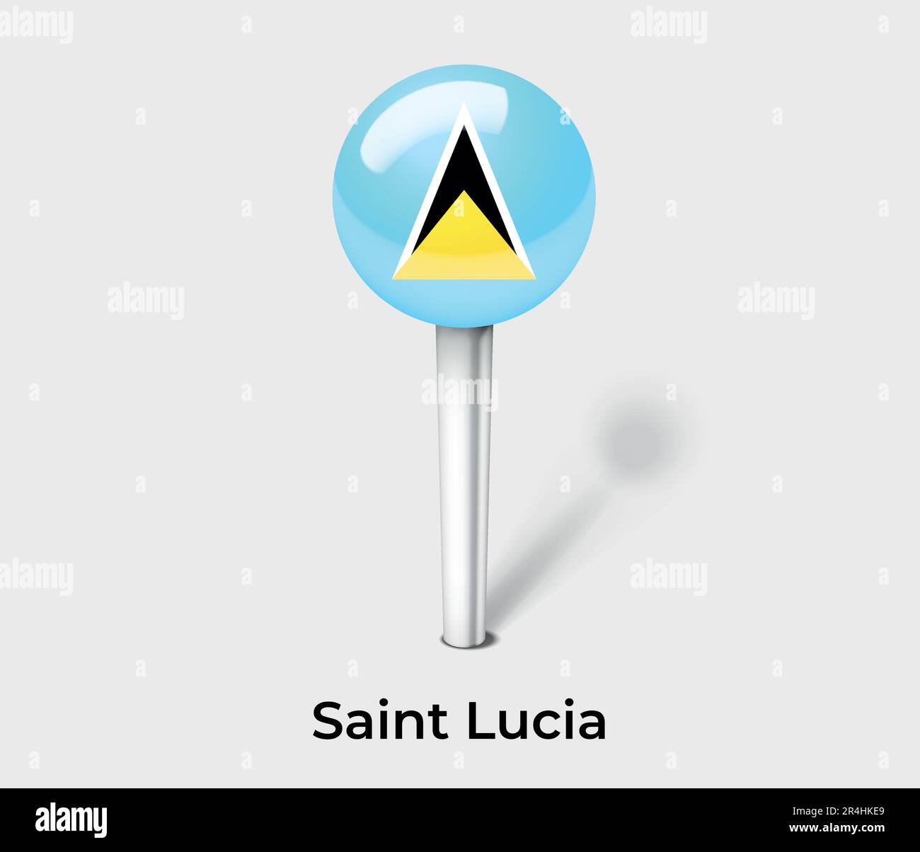 Saint Lucia country flag pin map marker Stock Vector Image & Art - Alamy