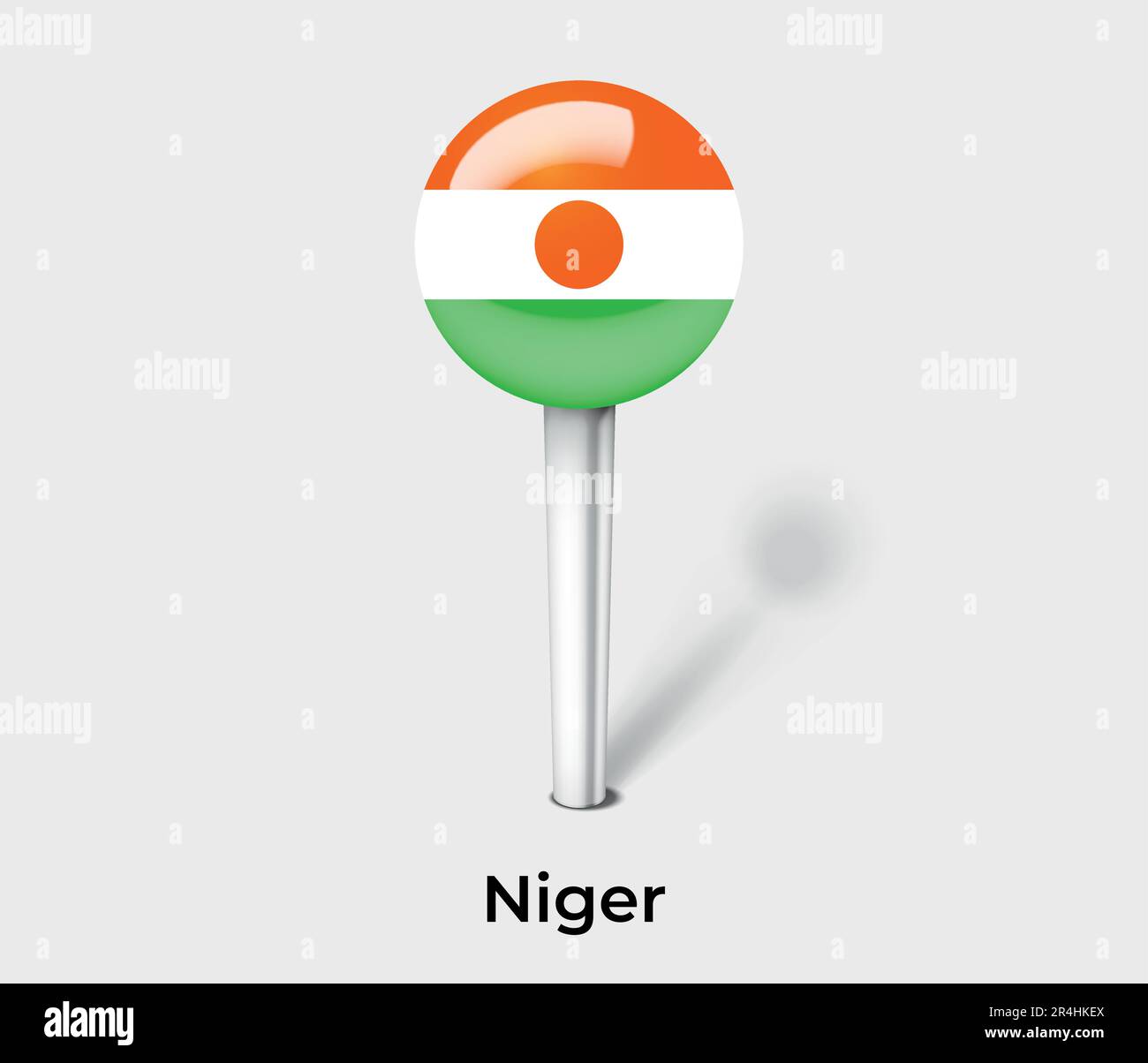Niger country flag pin map marker Stock Vector Image & Art - Alamy