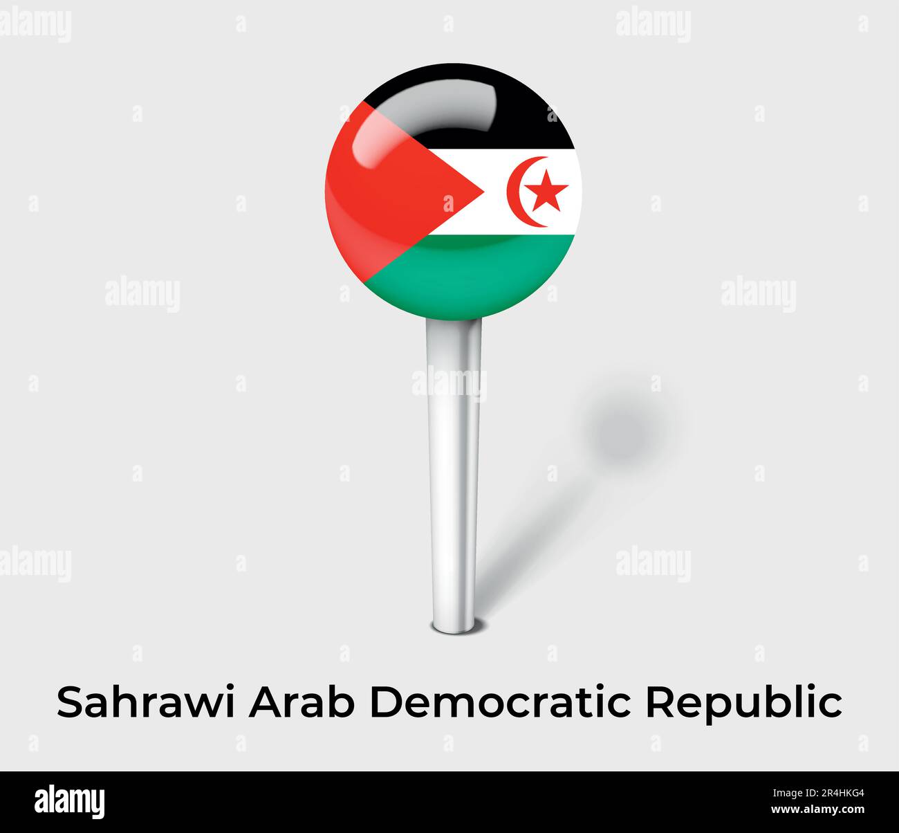 Sahrawi Arab Democratic Republic country flag pin map marker Stock ...