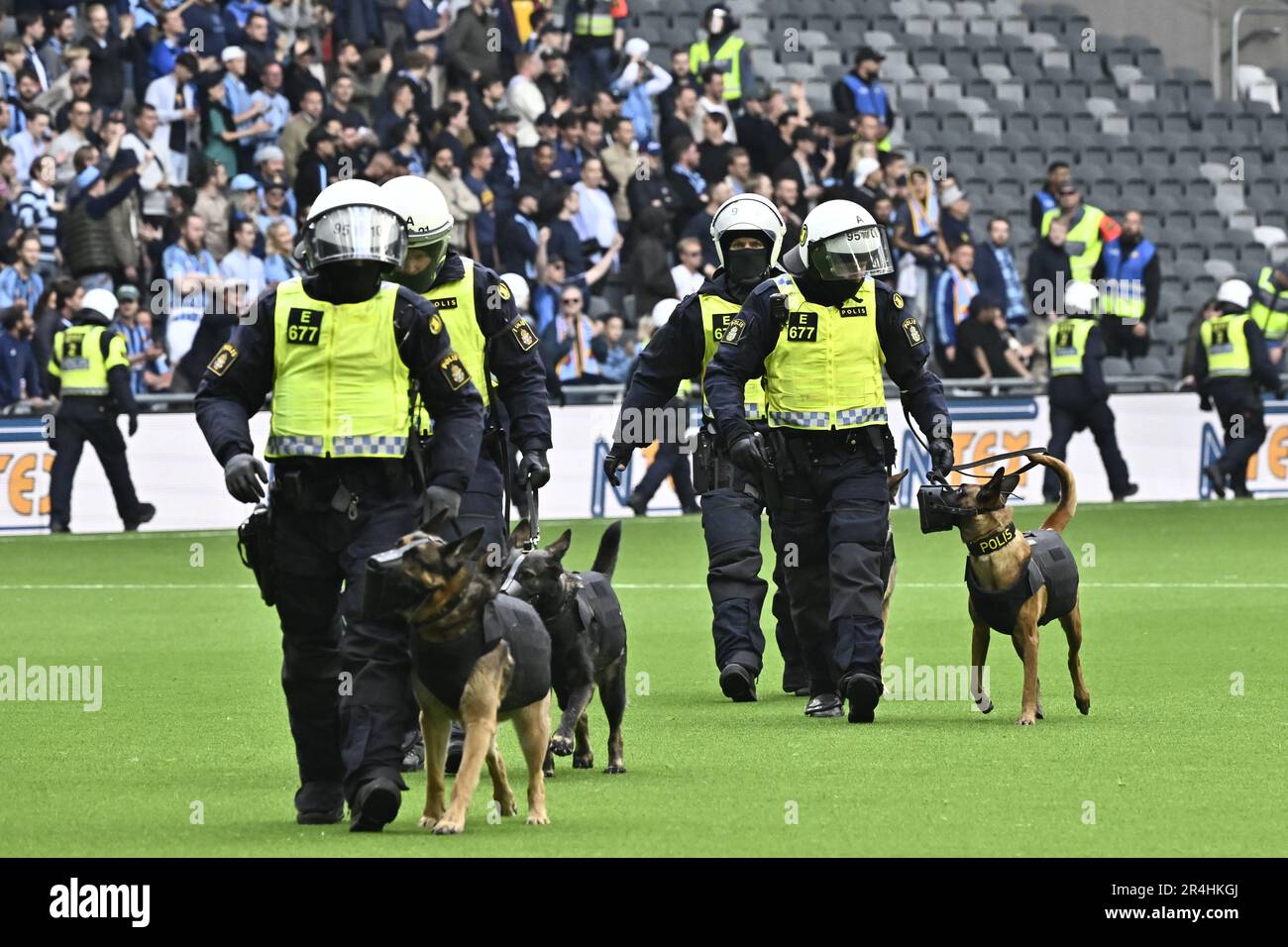 STOCKHOLM 20230528 Police officers with dogs and riot gear leave the ...