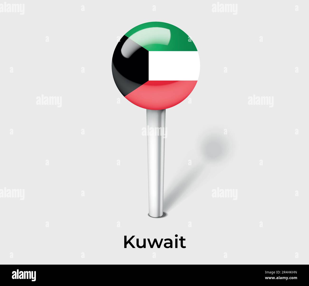 Kuwait country flag pin map marker Stock Vector Image & Art - Alamy