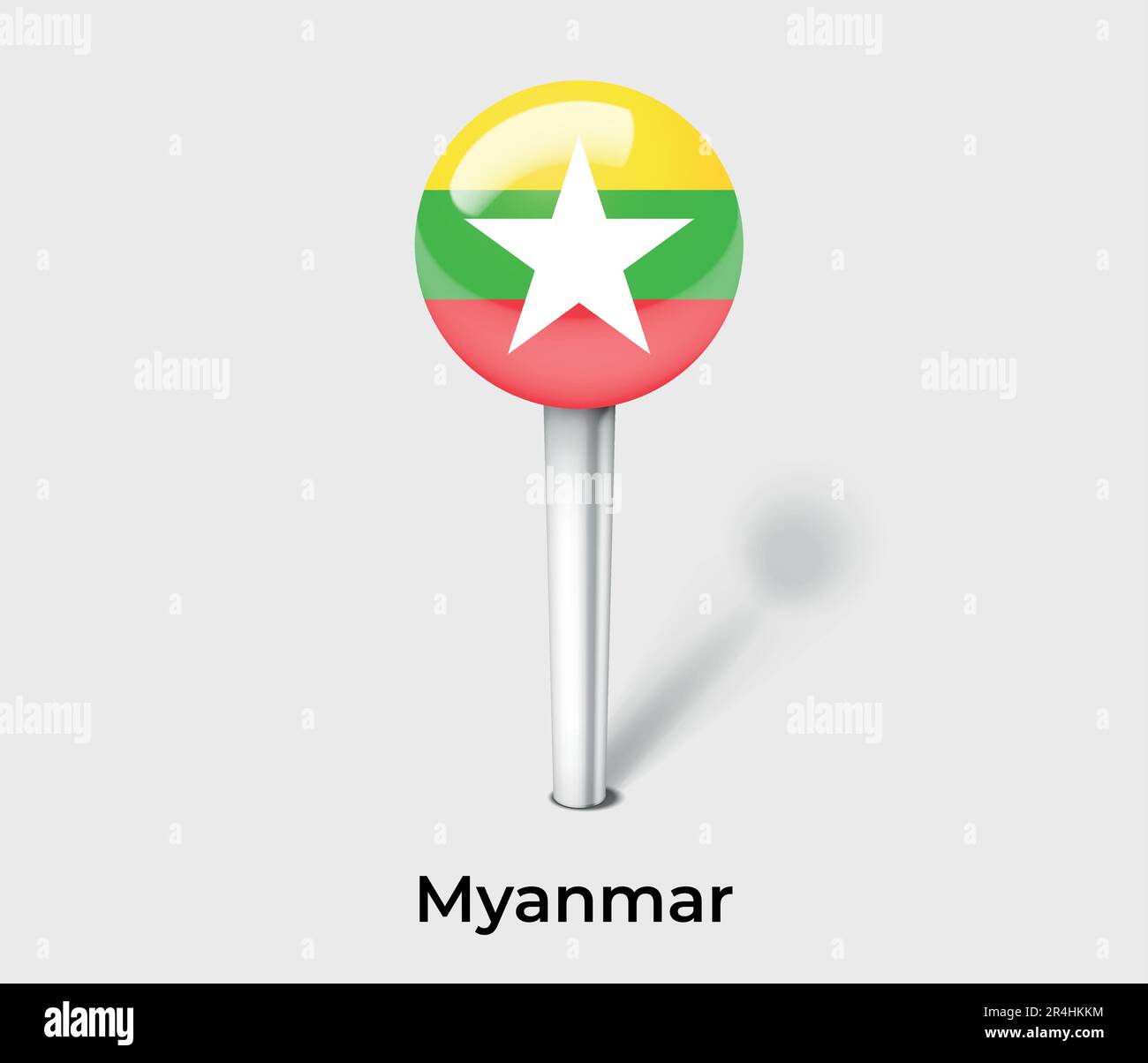 Myanmar country flag pin map marker Stock Vector Image & Art - Alamy