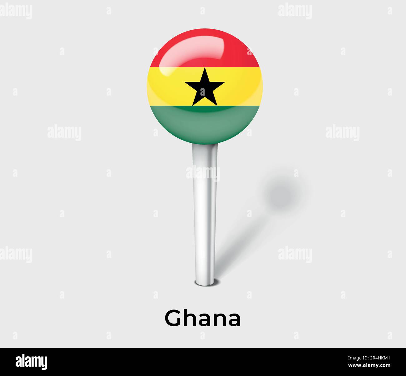 Ghana country flag pin map marker Stock Vector Image & Art - Alamy