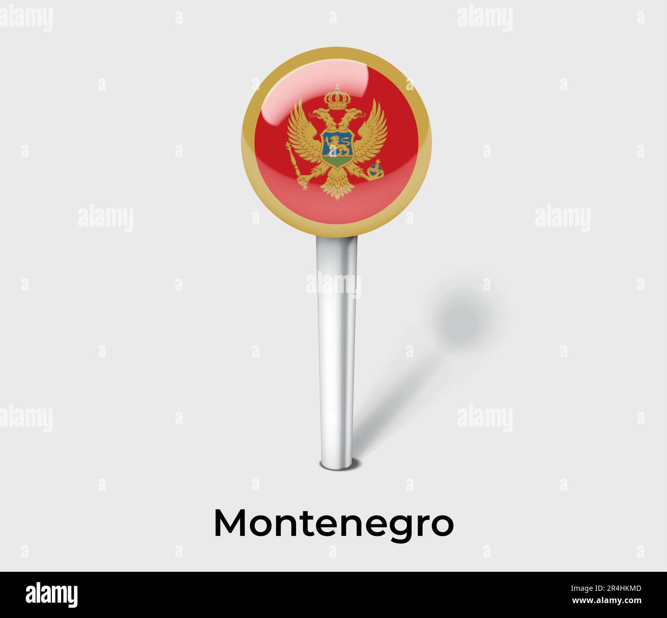 Montenegro country flag pin map marker Stock Vector Image & Art - Alamy