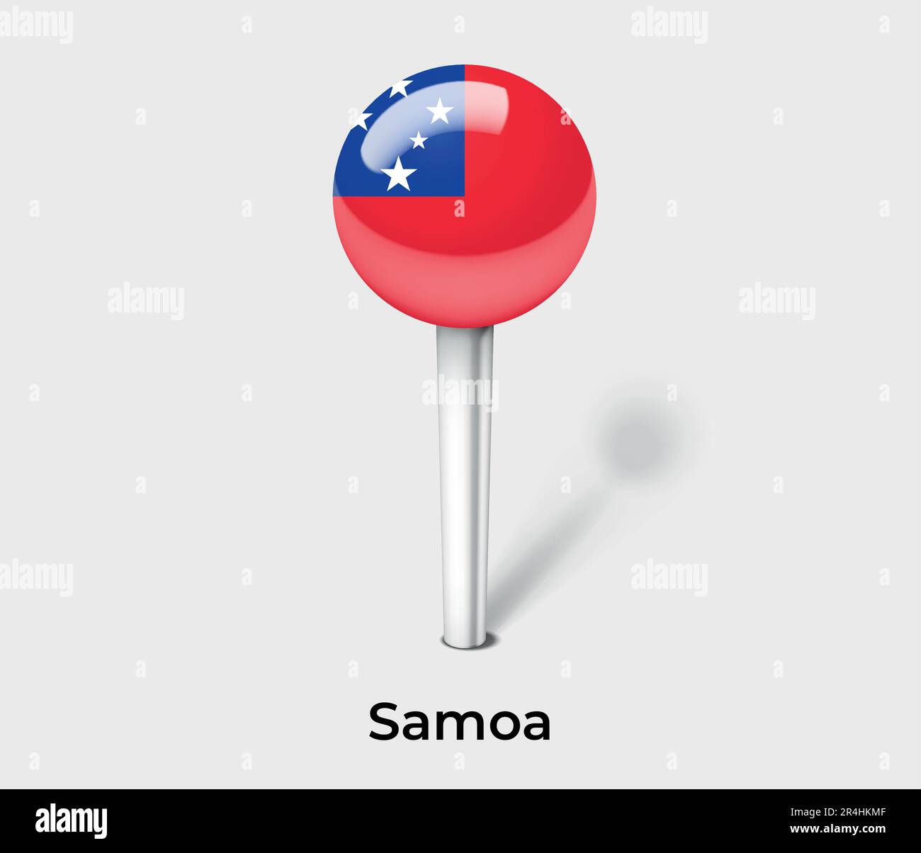 Samoa country flag pin map marker Stock Vector Image & Art - Alamy
