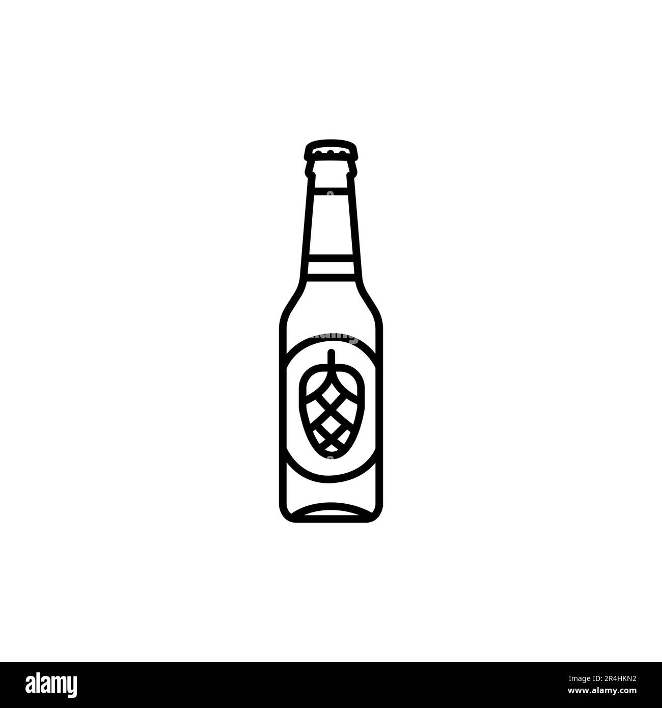 Beer bottle from bottle black line icon. Pictogram for web page, mobile ...