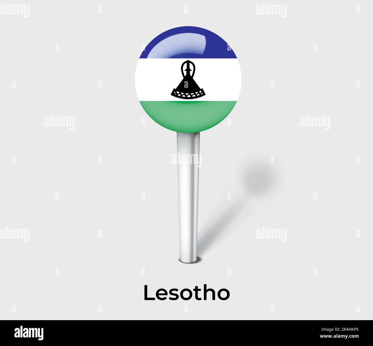 Lesotho country flag pin map marker Stock Vector Image & Art - Alamy