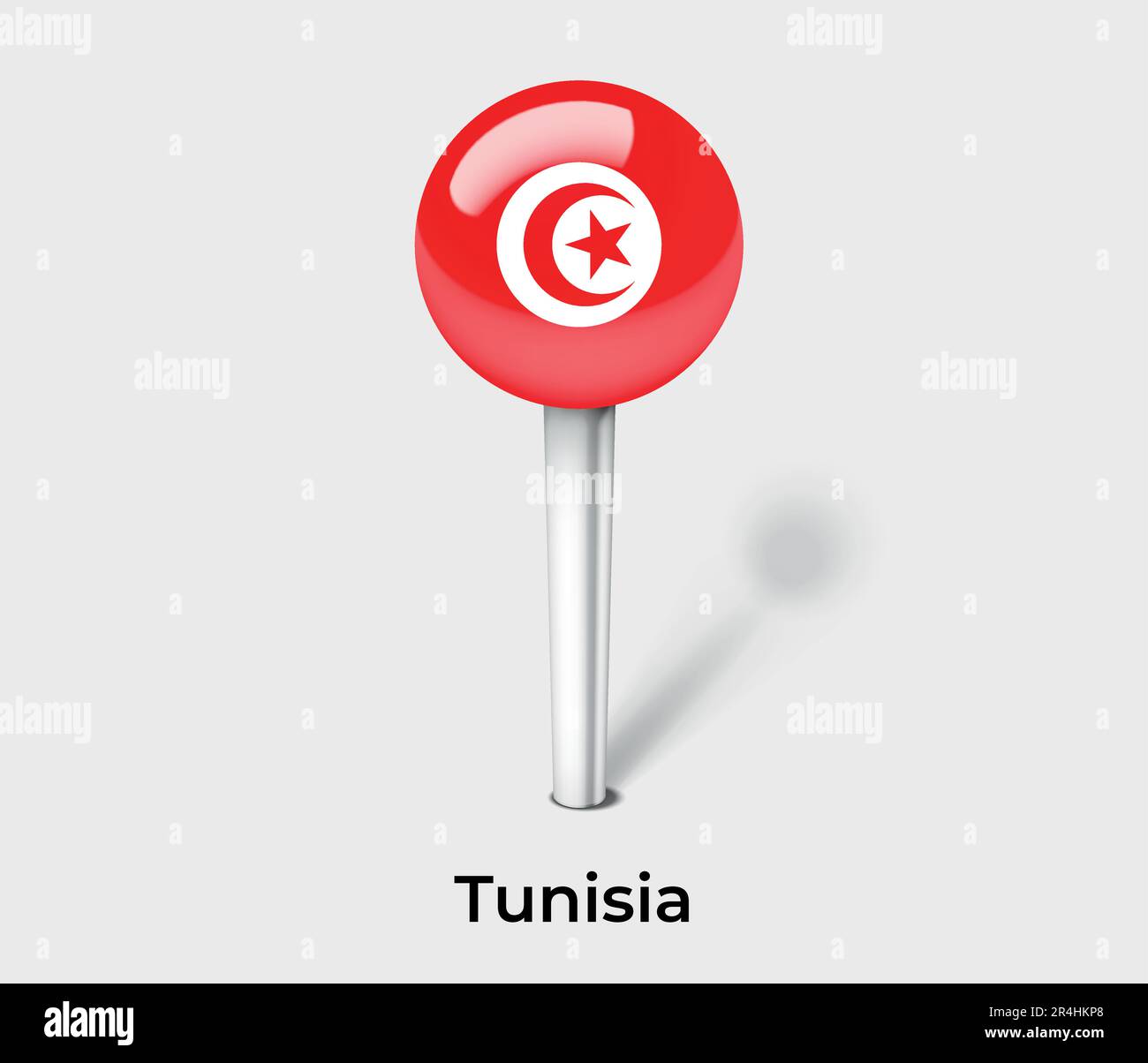 Tunisia country flag pin map marker Stock Vector Image & Art - Alamy