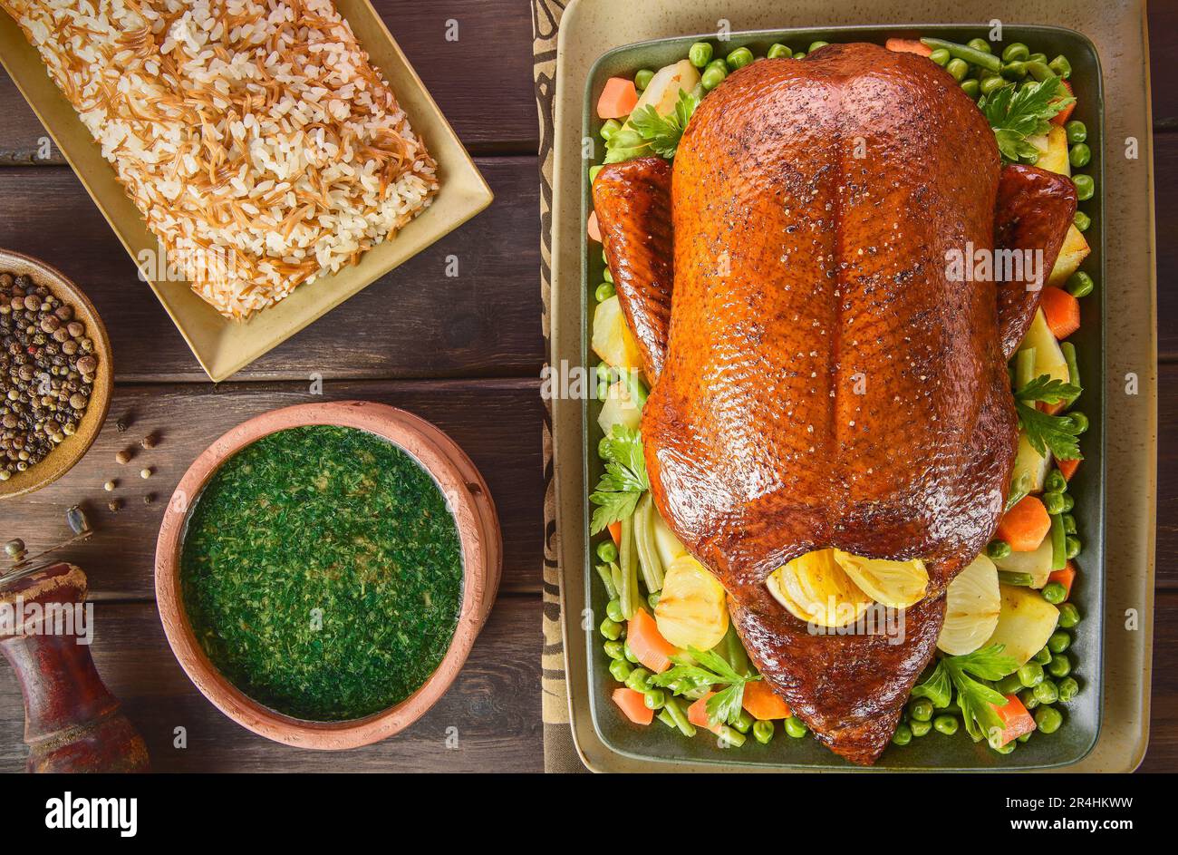 Delicious roast duck with vegetables. It is a great roast duck meal with a crispy skin and tasty ...