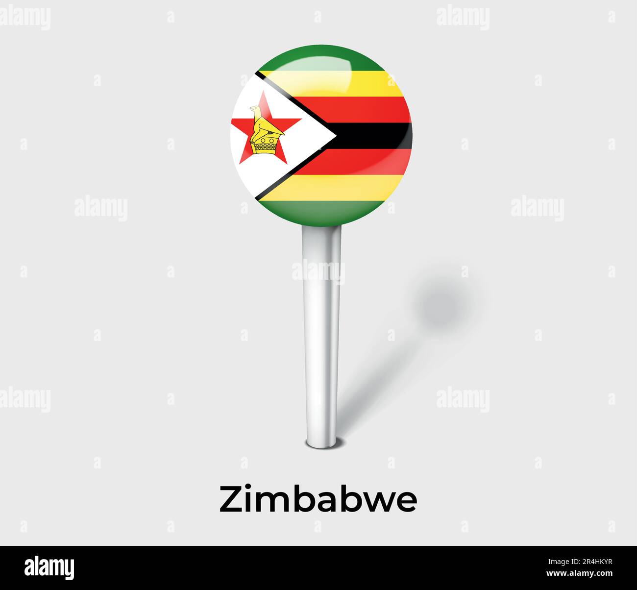 Zimbabwe country flag pin map marker Stock Vector Image & Art - Alamy